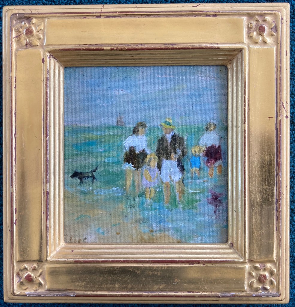 Beach Scene, France, Post-Impressionist Gabriel Spat : D'Antan Art ...