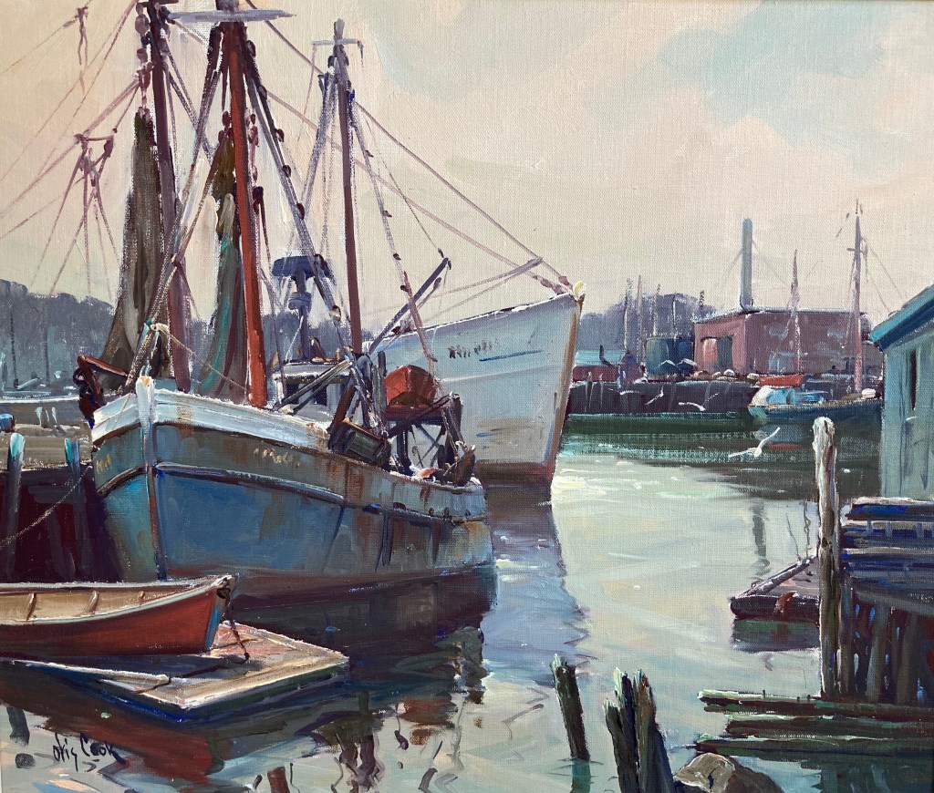 Gloucester Harbor, Rockport Impressionist Otis Cook : D'Antan Art ...