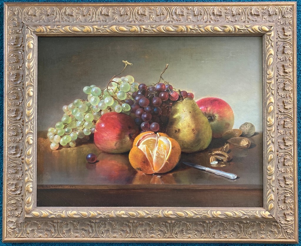 Still Life, Massachusetts artist, Edward L. Custer, 1867 : D'Antan Art ...